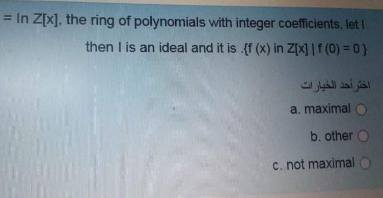 Solved = In Z[x], the ring of polynomials with integer | Chegg.com