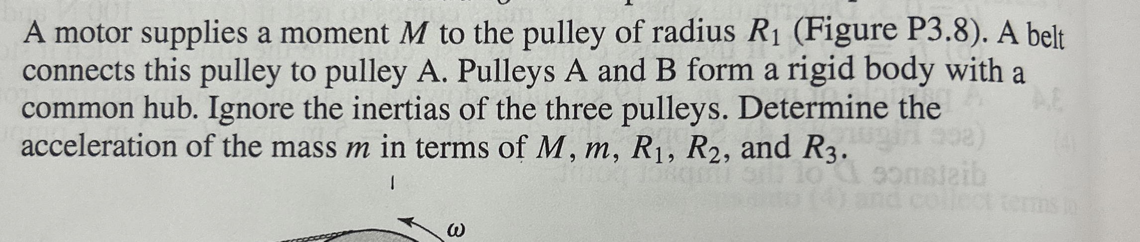 Solved A motor supplies a moment M ﻿to the pulley of radius | Chegg.com