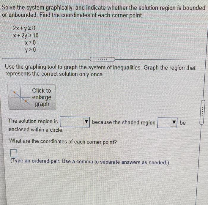 Solved Solve the system graphically, and indicate whether | Chegg.com