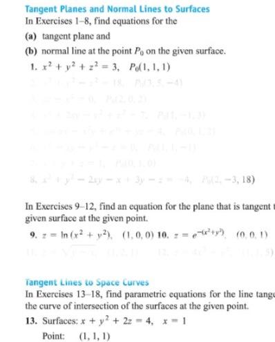 Solved Tangent Planes and Normal Lines to Surfaces In | Chegg.com