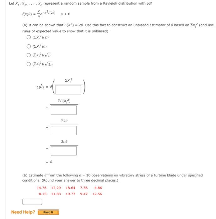 Solved Let X1 X2 … Xn Represent A Random Sample From A