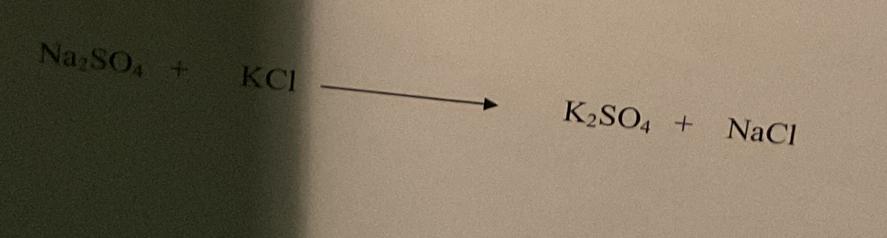 Solved Na2SO4+KCllongrightarrowK2SO4+NaC Classify each | Chegg.com