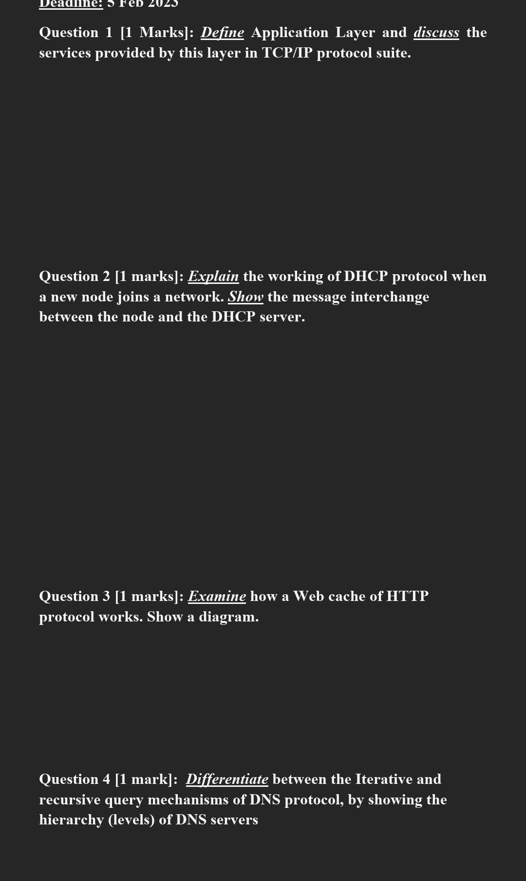 Solved Question 5 [1 mark]: Differentiate between the | Chegg.com