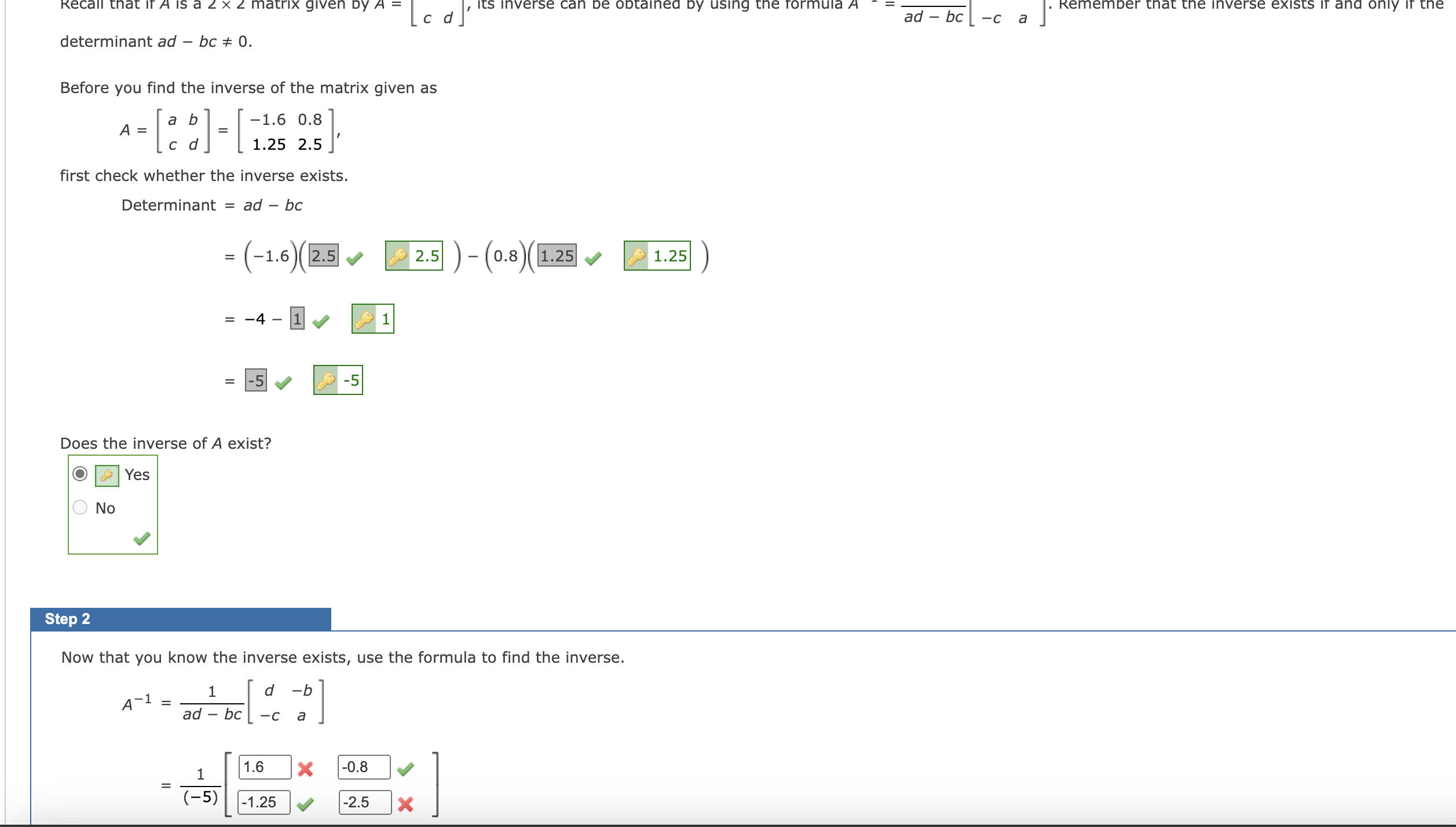 Solved determinant ad-bc≠0.Before you find the inverse of | Chegg.com