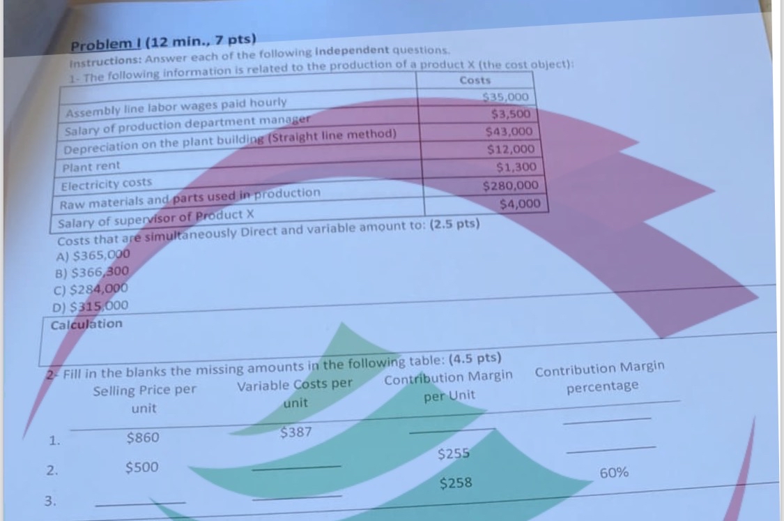 Solved Problem min., 7 ﻿pts)Instructions: Answer each of | Chegg.com