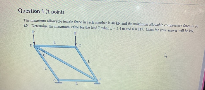 Solved Question 1 (1 point) The maximum allowable tensile | Chegg.com