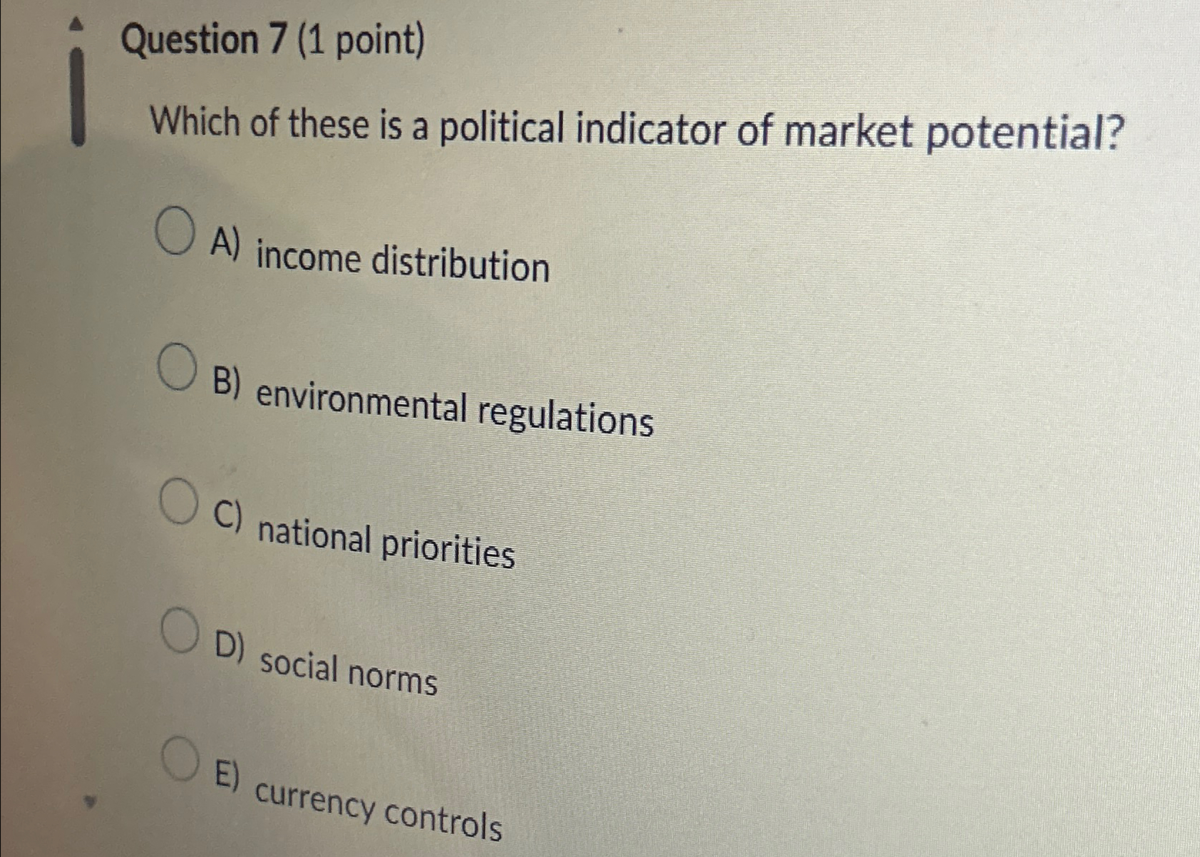 Solved Question 7 (1 ﻿point)Which of these is a political | Chegg.com
