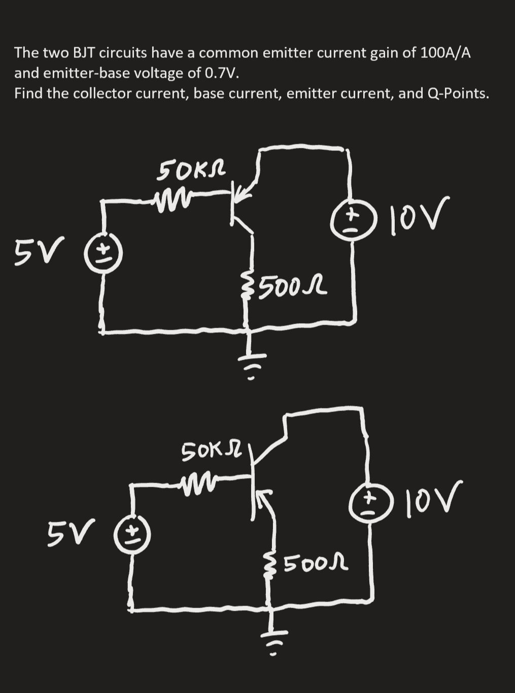 Solved The two BJT circuits have a common emitter current | Chegg.com