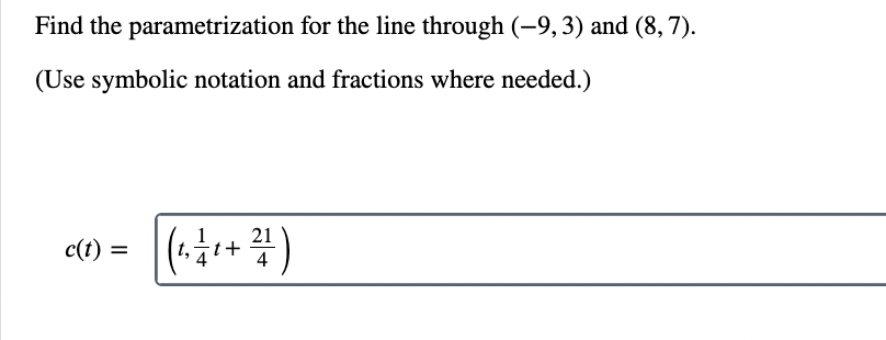Solved PLEASE FOLLOW DIRECTIONS: Find the parametrization | Chegg.com