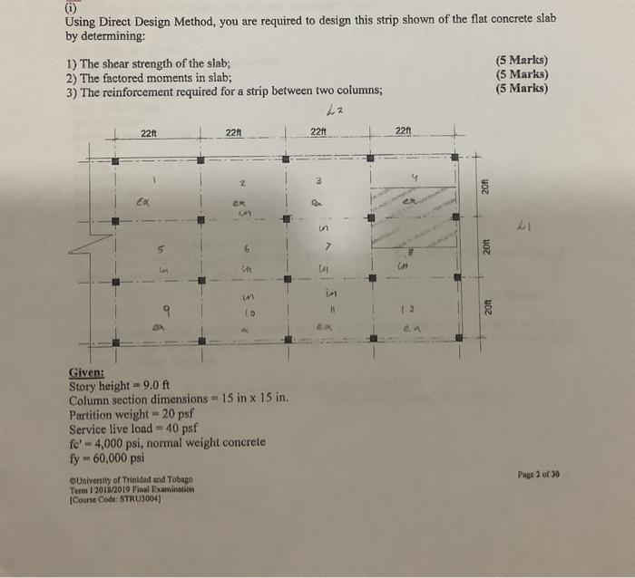 Solved (i) Using Direct Design Method, you are required to | Chegg.com
