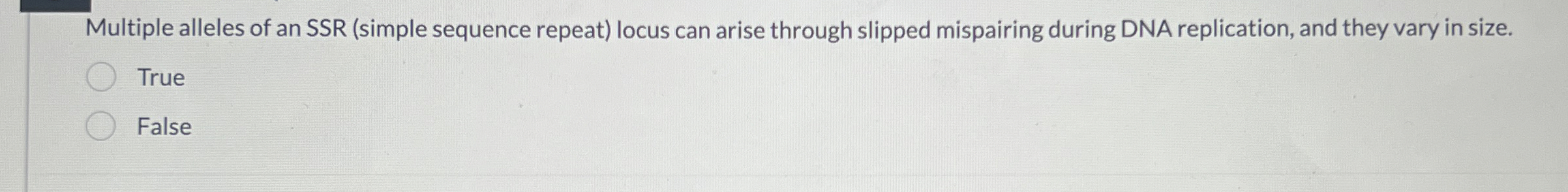 Solved Multiple alleles of an SSR (simple sequence repeat) | Chegg.com