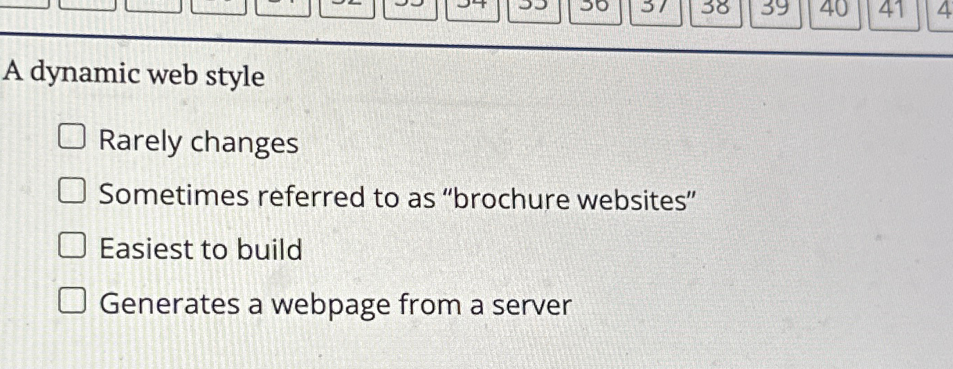 Solved A dynamic web styleRarely changesSometimes referred | Chegg.com