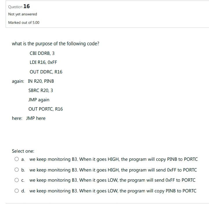 Solved Select one: a. we keep monitoring B3. When it goes | Chegg.com