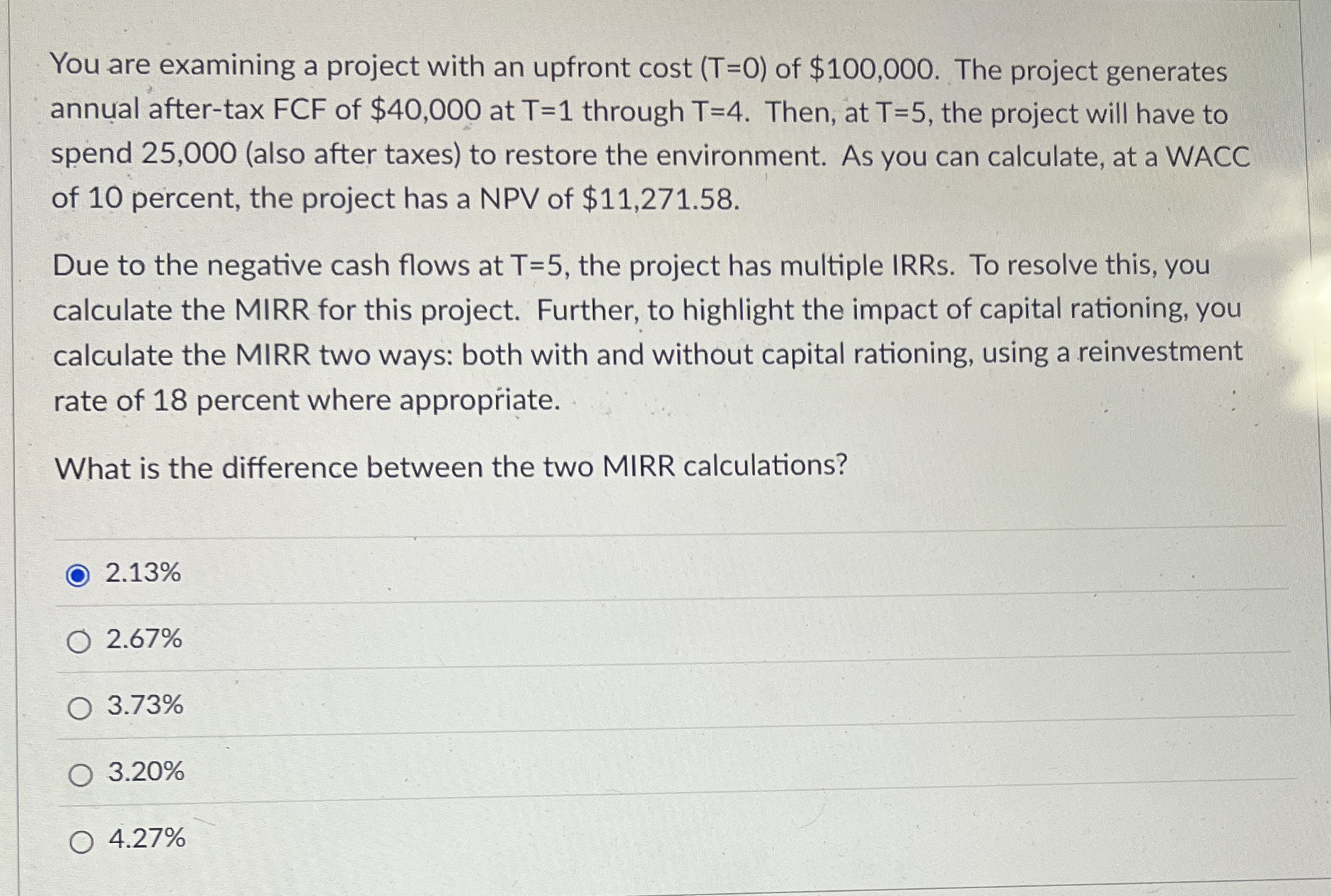 Solved You are examining a project with an upfront )=(0 ﻿of | Chegg.com