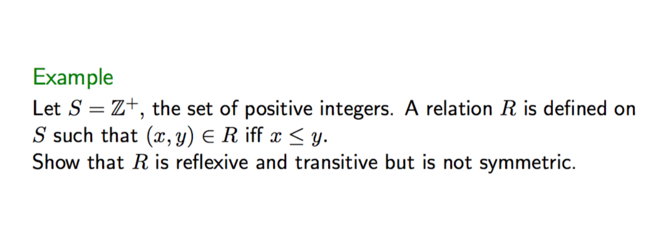 Solved ExampleLet S=Z+, ﻿the set of positive integers. A | Chegg.com
