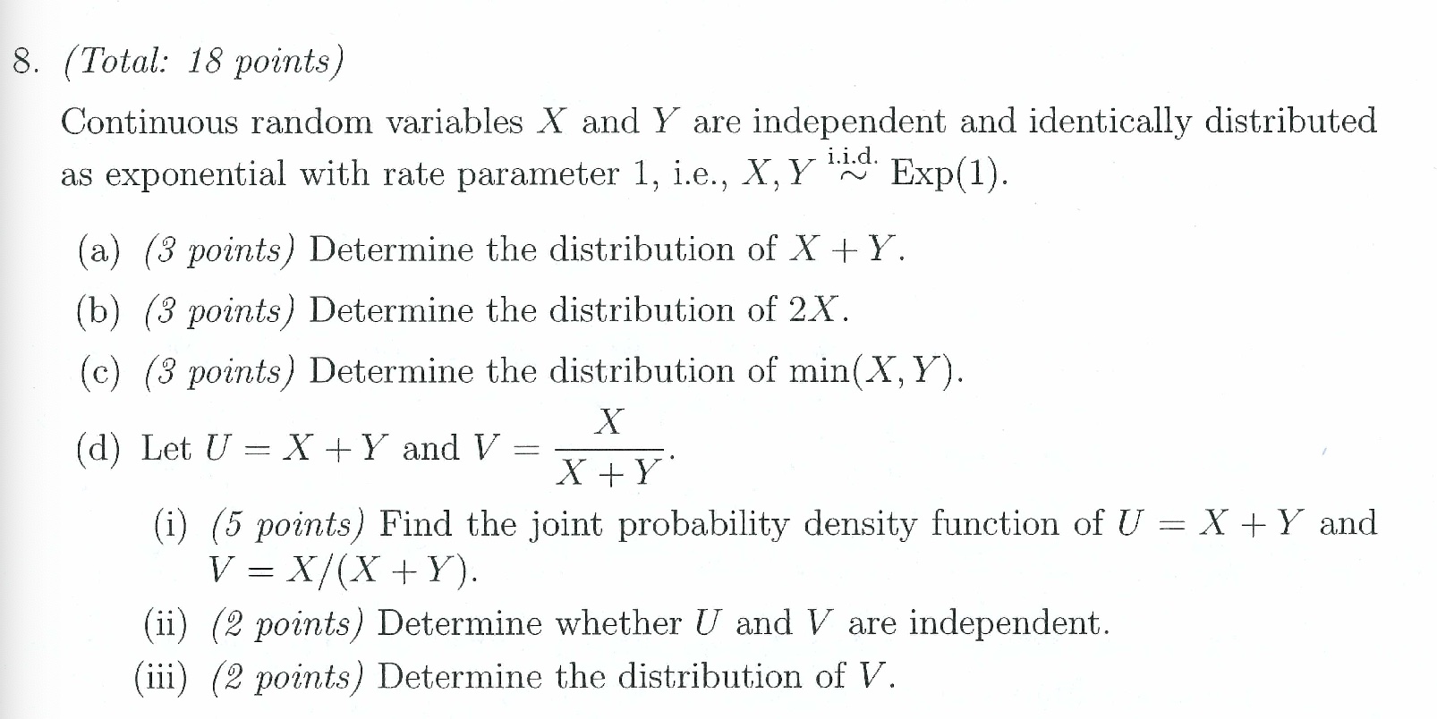 Solved (Total: 18 ﻿points)Continuous random variables x ﻿and | Chegg.com