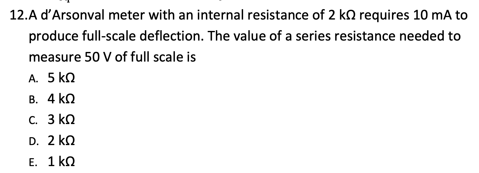 Solved 12.A d'Arsonval meter with an internal resistance of | Chegg.com