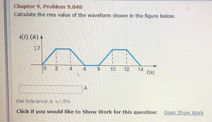 Solved Chapter 9, Problem 9.048 Calculate the rms value of | Chegg.com