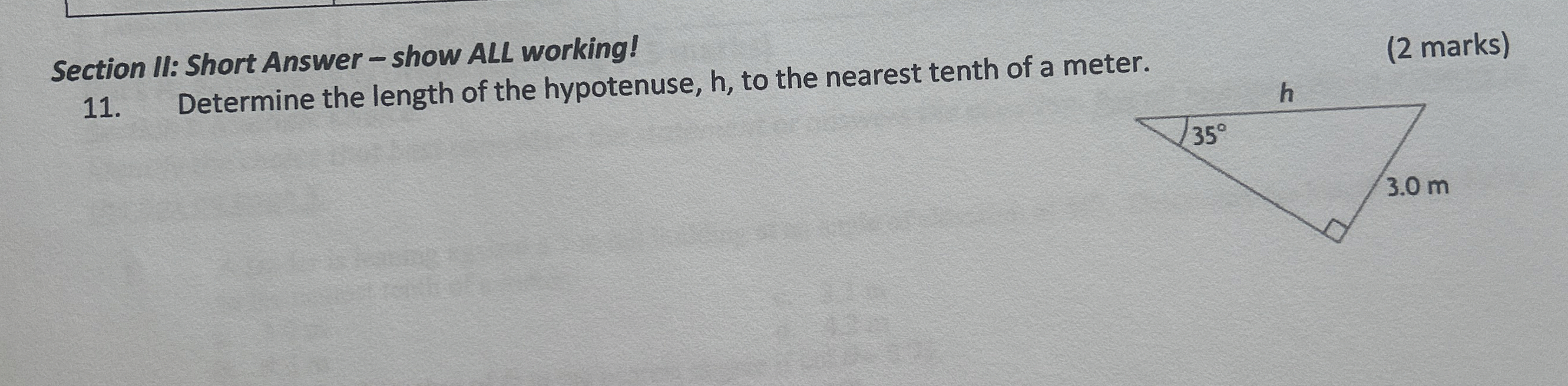 Solved Section II: Short Answer - ﻿show ALL working!11. | Chegg.com