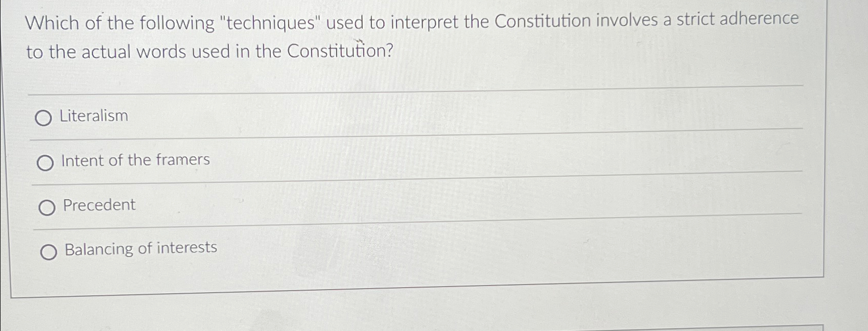 Solved Which of the following "techniques" used to interpret | Chegg.com