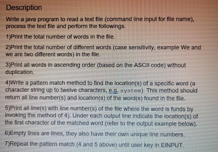 Solved Description Write A Java Program To Read A Text File Chegg