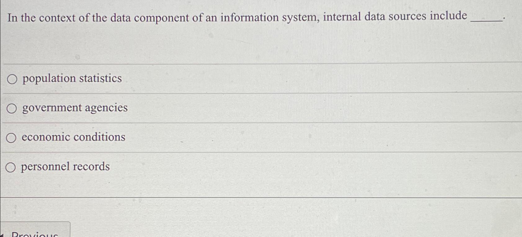 Solved In the context of the data component of an | Chegg.com