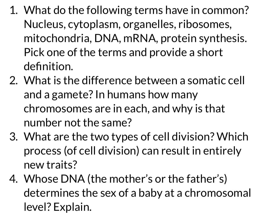 Solved What do the following terms have in common? Nucleus, | Chegg.com
