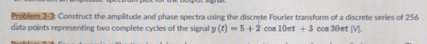 Solved signal Problem 3-3: Construct the amplitude and phase | Chegg.com