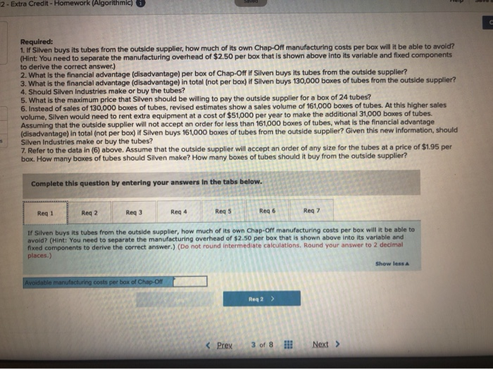Solved 12 - Extra Credit - Homework (Algorithmic) Seved Help | Chegg.com