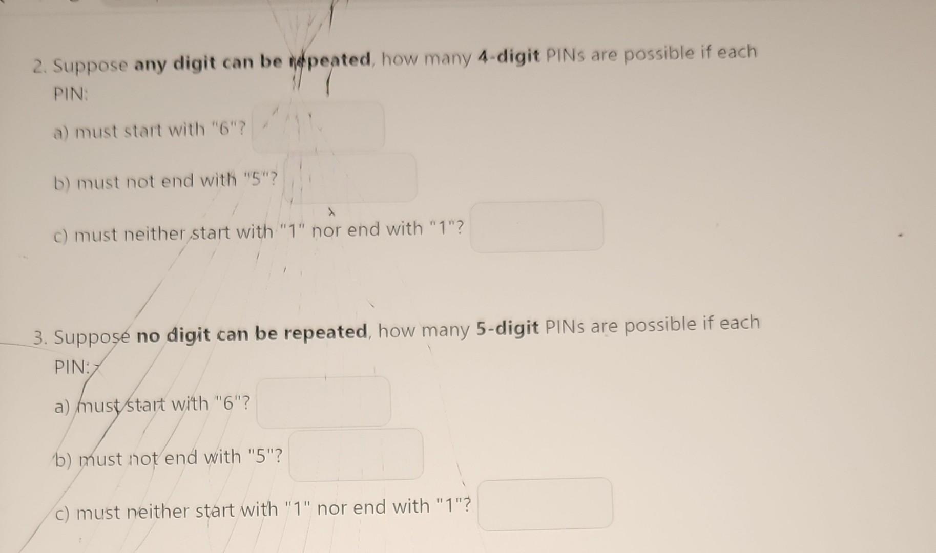 Solved four or five-digit PIN is to be selected from the | Chegg.com