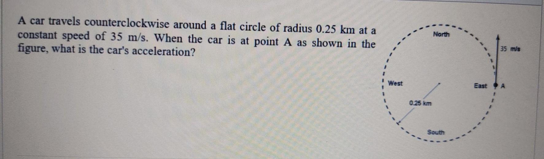 Solved A car travels counterclockwise around a flat circle | Chegg.com
