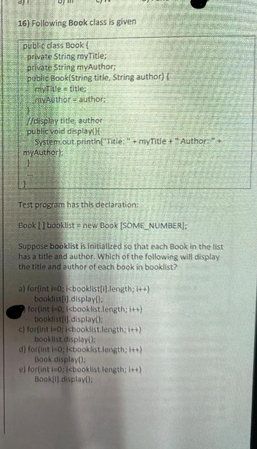 Solved Following Book class is givenpublic class Bookprivate | Chegg.com