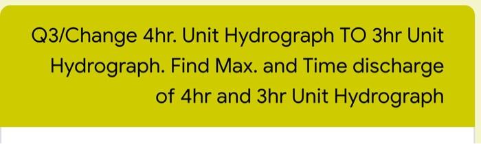Q3/Change 4hr. Unit Hydrograph TO 3hr Unit | Chegg.com
