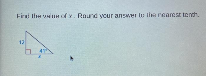 Solved Find the value of x. Round your answer to the nearest | Chegg.com