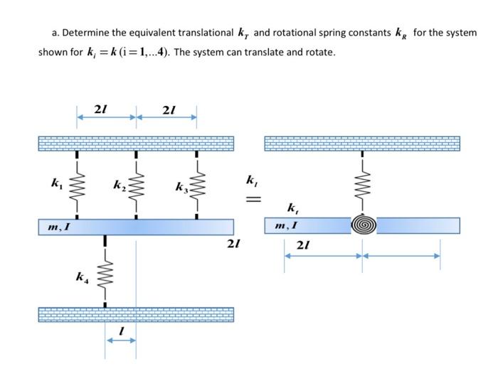 Solved a. Determine the equivalent translational kT and | Chegg.com