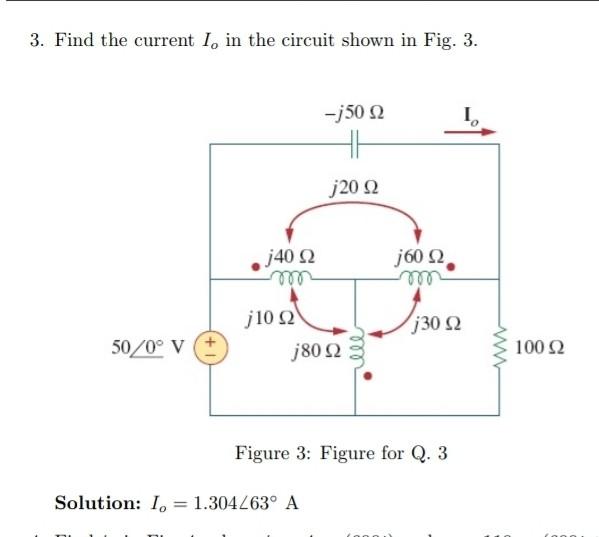 Solved 3. Find the current Io in the circuit shown in Fig. | Chegg.com