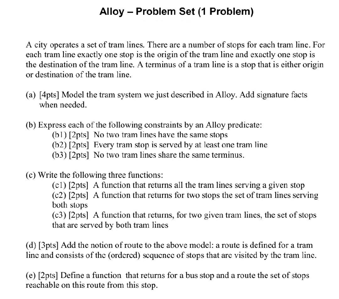 Solved A City Operates A Set Of Tram Lines There Are A Chegg