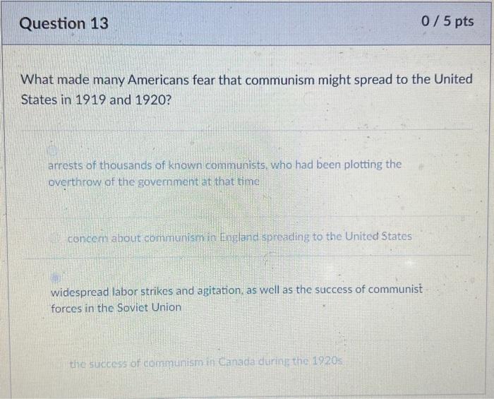 What made many Americans fear that communism might | Chegg.com