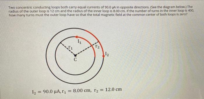 Solved Two concentric conducting loops both carry equal | Chegg.com