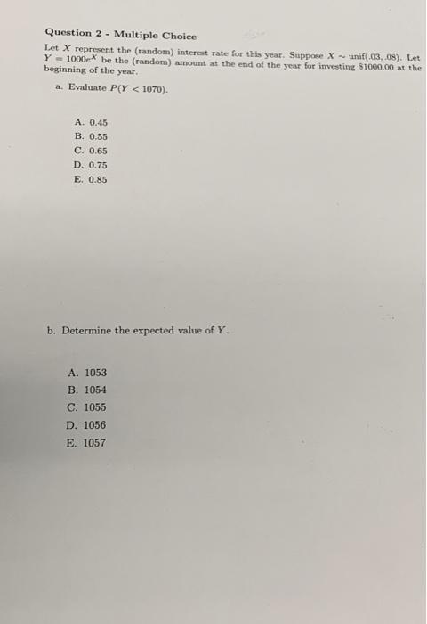 Solved Question 2 - Multiple Choice Let X represent the | Chegg.com