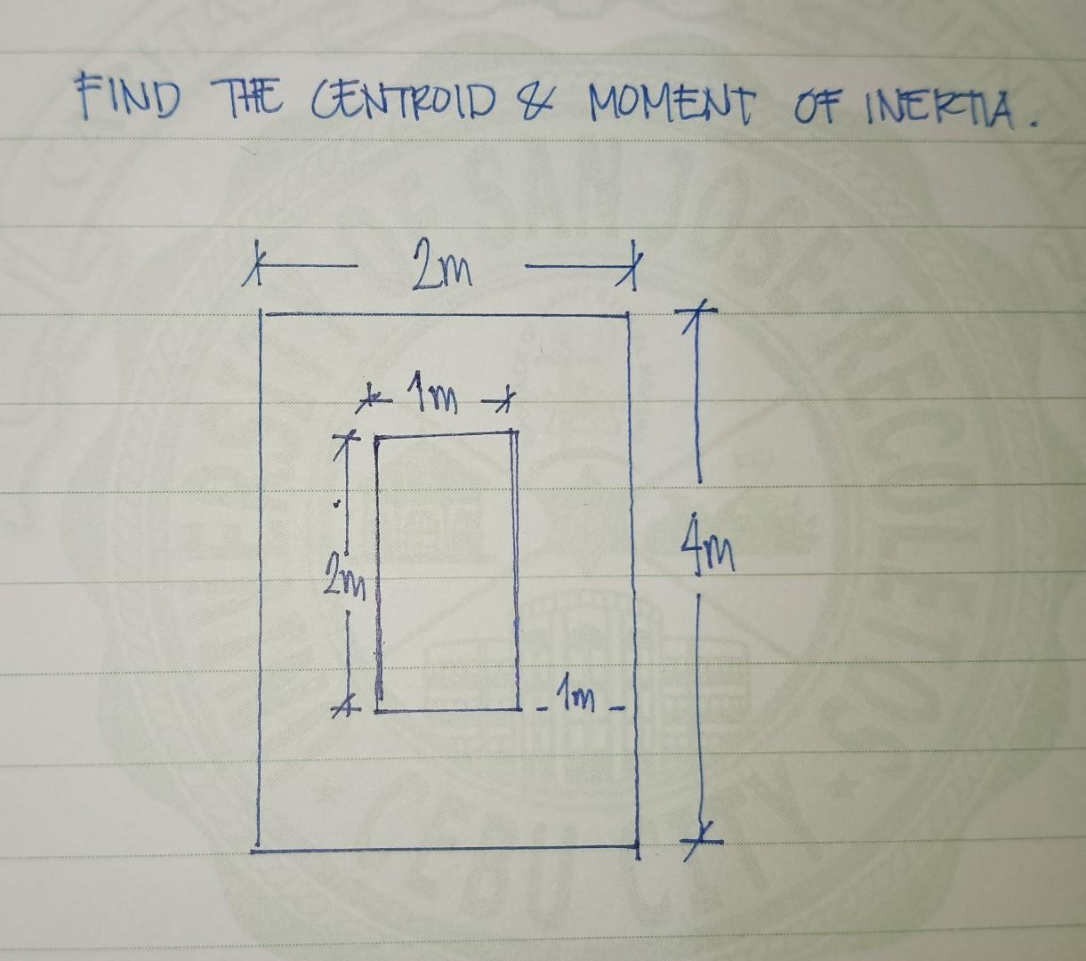 Solved FIND THE CENTROID \& MOMENT OF INERTA. | Chegg.com