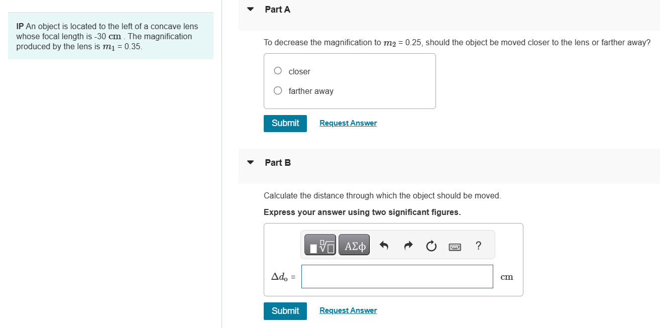 Solved Part AIP An object is located to the left of a | Chegg.com