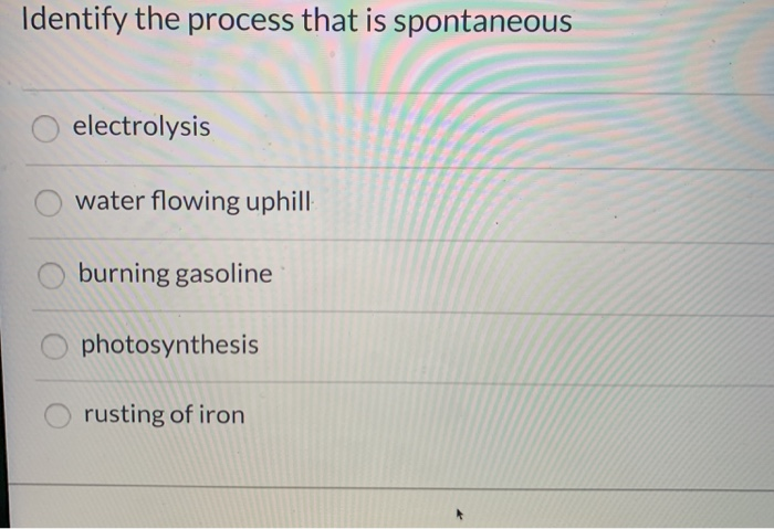 Solved All of the following are examples of a spontaneous | Chegg.com
