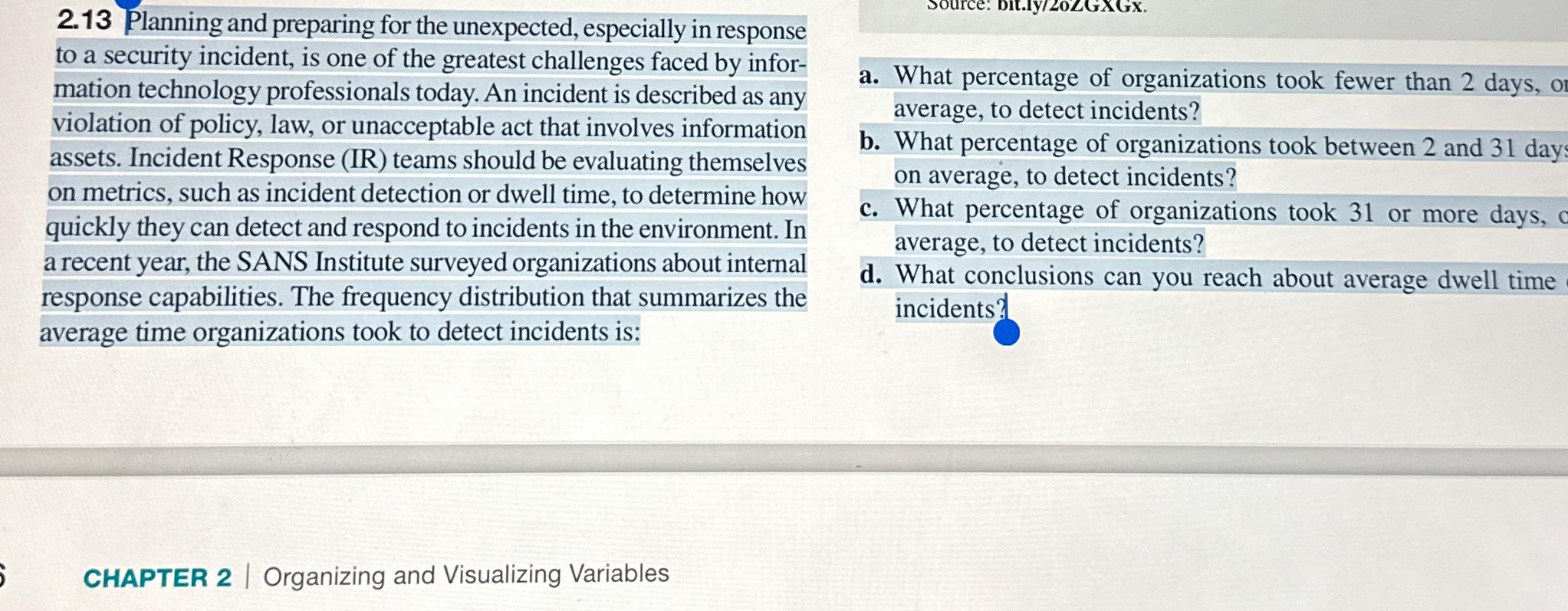 Solved 2.13 ﻿Planning and preparing for the unexpected, | Chegg.com