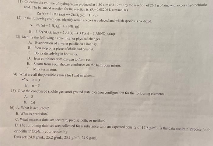 Solved 1) Calculate the volume of hydrogen gas produced at | Chegg.com Solved 1) Calculate the volume of hydrogen gas produced at | Chegg.com