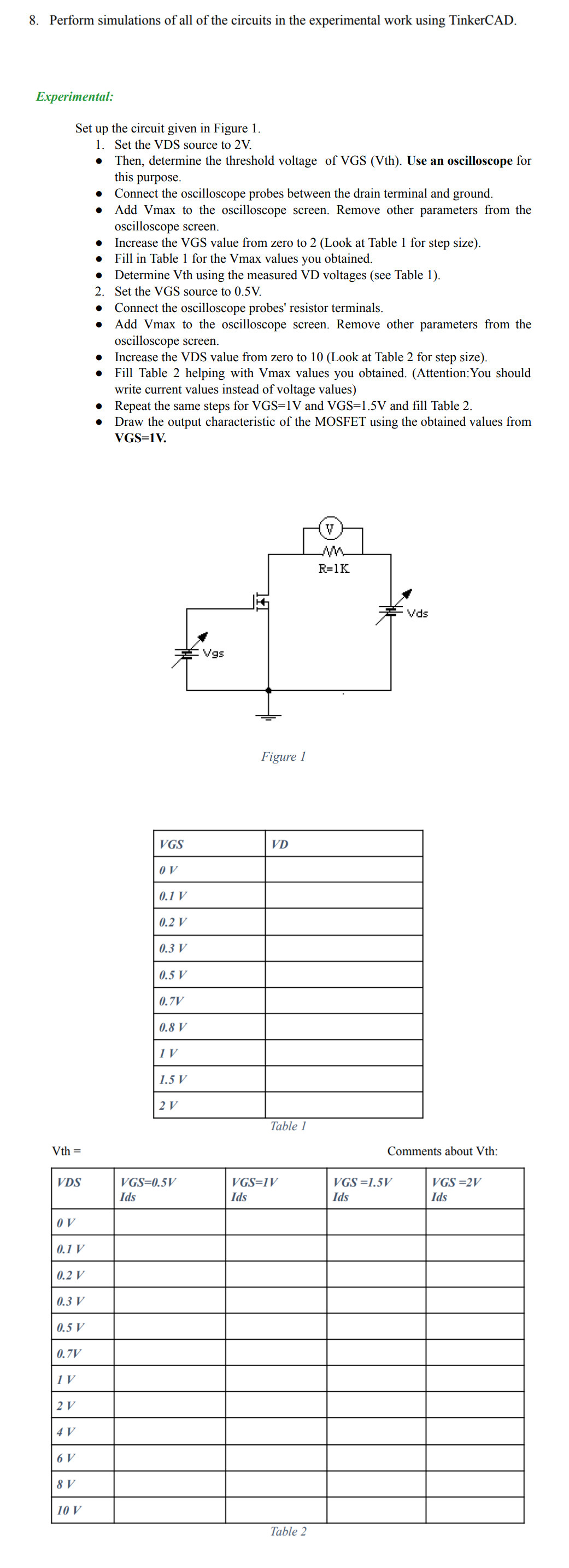 Experimental:Set up the circuit given in Figure 1.Set | Chegg.com