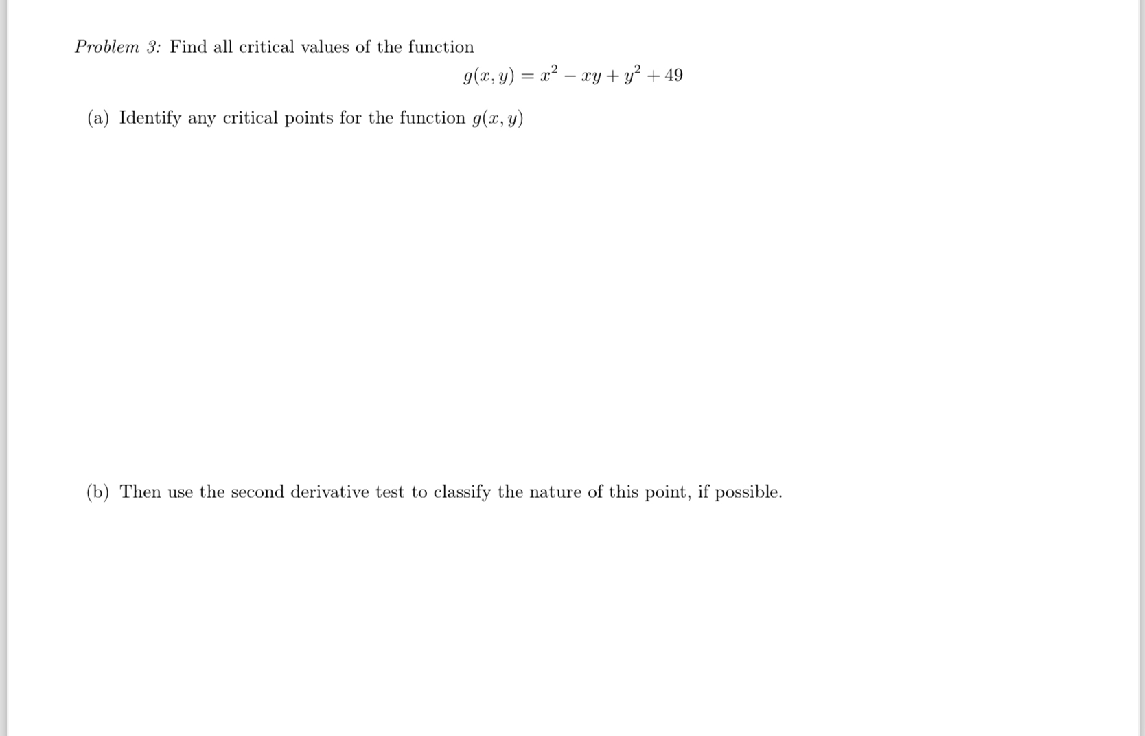 Solved Problem 3: Find all critical values of the | Chegg.com
