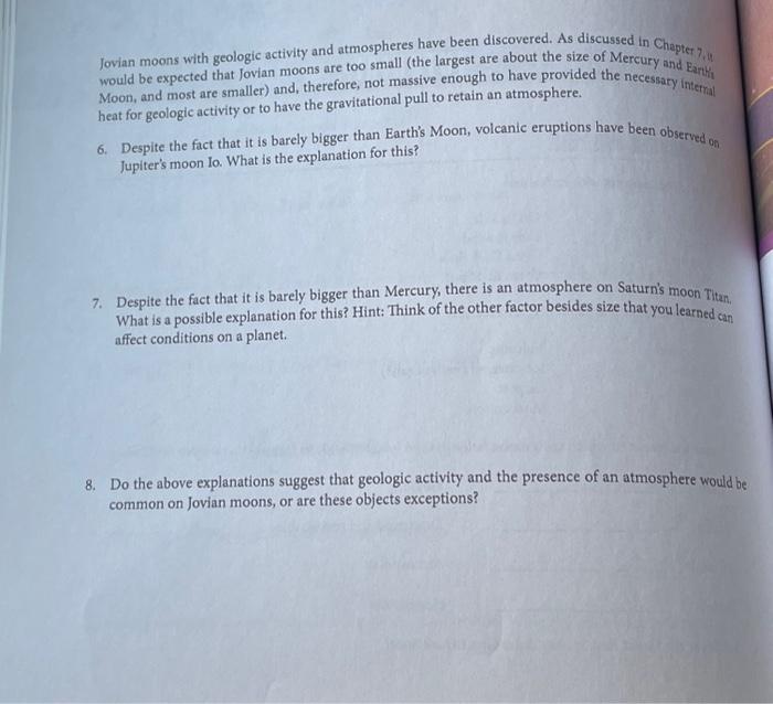 Solved 1. Match each planet with its feature: a. Match each | Chegg.com