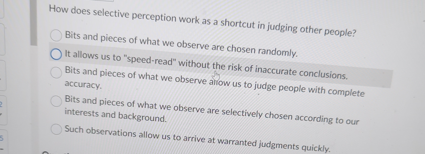 Solved How does selective perception work as a shortcut in | Chegg.com