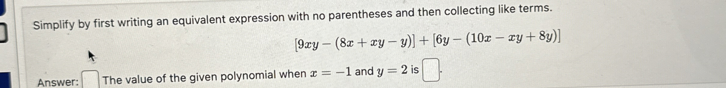 Solved Simplify by first writing an equivalent expression | Chegg.com